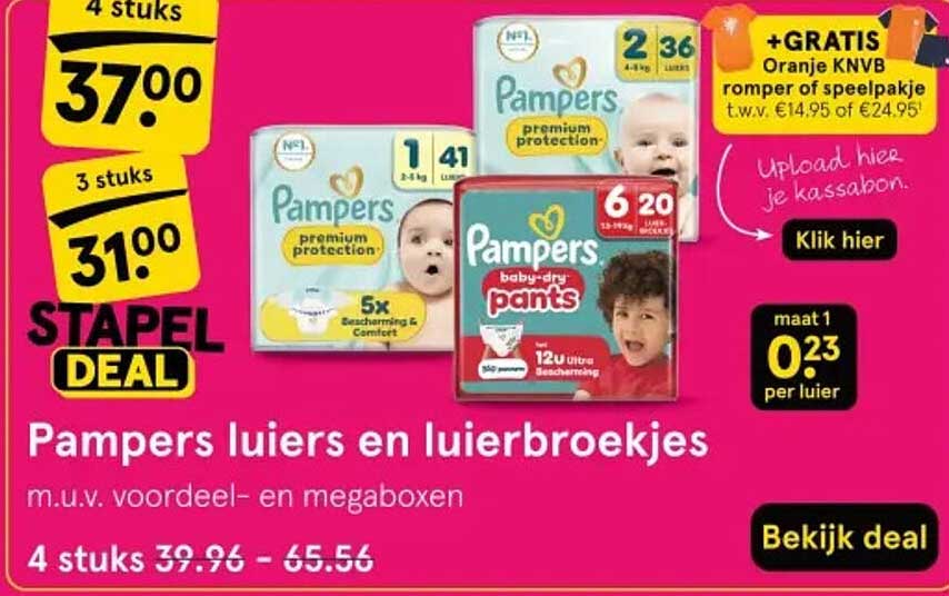 Pampers Luiers En Luierbroekjes Stapel Deal Aanbieding bij Etos ...