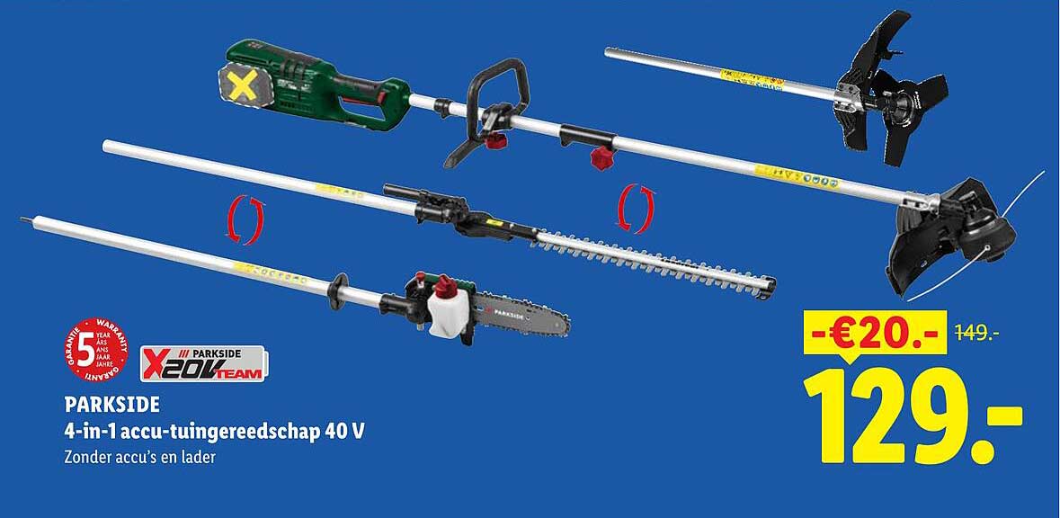 Parkside 4-In-1 Accu-Tuingereedschap 40 V Aanbieding bij Lidl ...