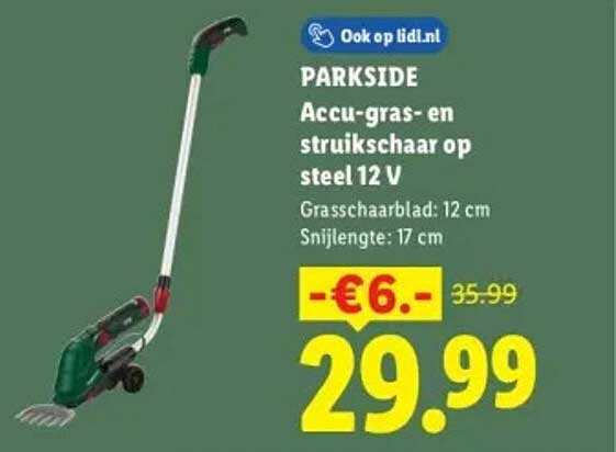 Parkside Accu-Gras- En Struikschaar Op Steel 12 V Aanbieding bij Lidl ...