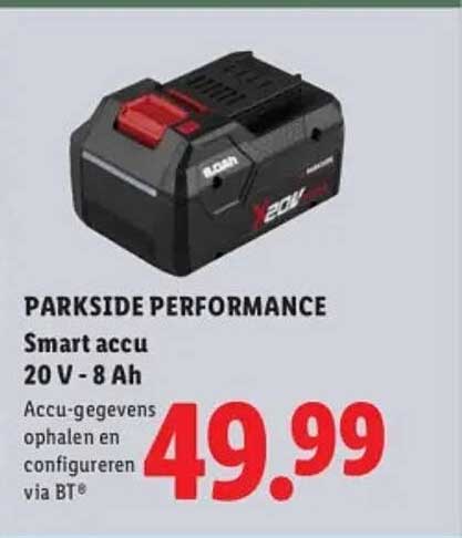 Parkside Performance Smart Accu 20 V - 8 Ah Aanbieding bij Lidl ...