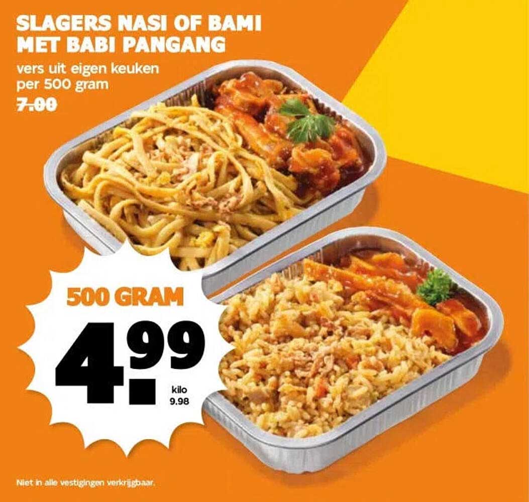 Slagers Nasi Of Bami Met Babi Pangang Aanbieding bij Coop - FolderFeest.nl