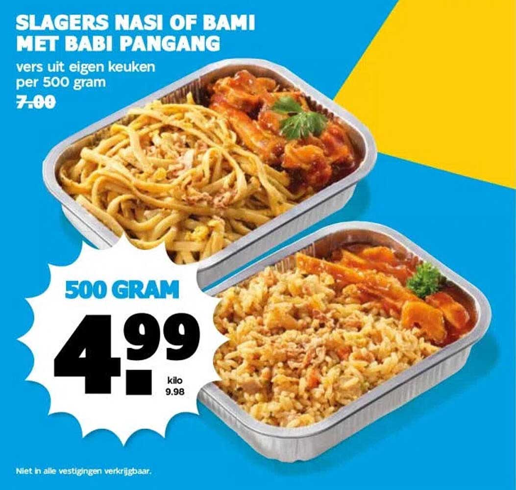 Slagers Nasi Of Bami Met Babi Pangang Aanbieding bij Coop - FolderFeest.nl