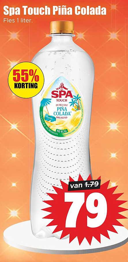 Spa Touch Piña Colada Fles 1 Liter 55% Korting Aanbieding bij Dirk ...