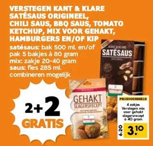 Verstegen Kant & Klare Satésaus Origineel, Chili Saus, Bbq Saus, Tomato ...