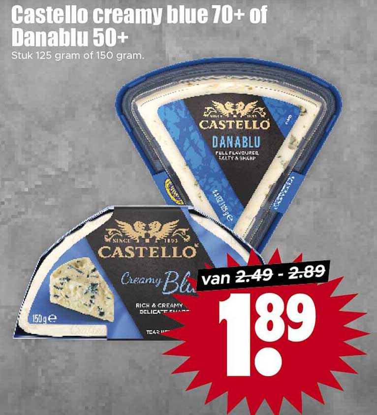 Castello Creamy Blue 70+ Of Danablu 50+ Aanbieding bij Dirk ...