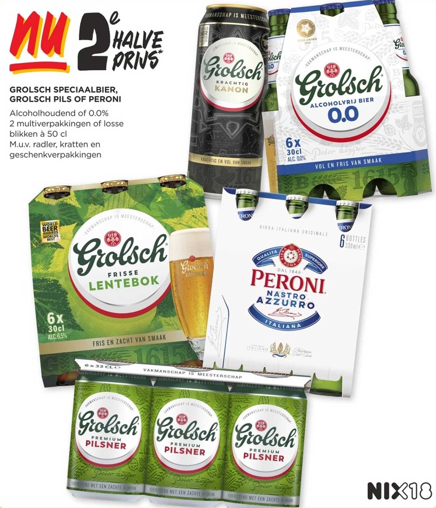 Grolsch Speciaalbier, Grolsch Pils Van Peroni aanbieding bij Jumbo