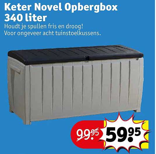 Keter Novel Opbergbox 340 Liter Aanbieding bij Kruidvat - FolderFeest.nl
