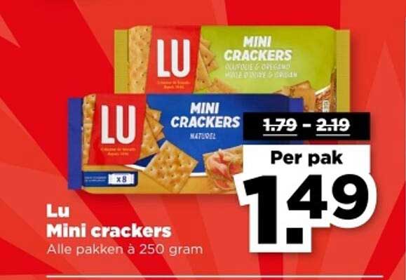 Lu Mini Crackers Aanbieding bij PLUS - FolderFeest.nl