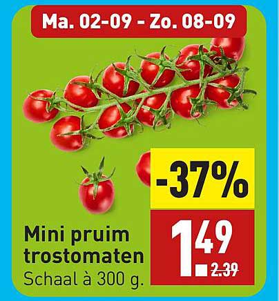 Mini Pruim Trostomaten Aanbieding bij ALDI - FolderFeest.nl