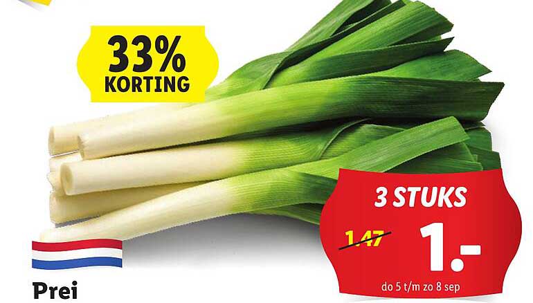 Prei 3 Stuks Aanbieding bij Lidl - FolderFeest.nl