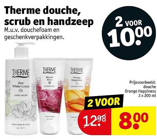 Therme Douche, Scrub En Handzeep aanbieding bij Kruidvat