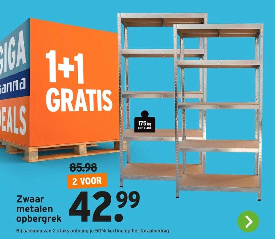 Zwaar Metalen Opbergrek Aanbieding bij GAMMA - FolderFeest.nl